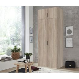 Kleiderschrank wimex, B:80cm H:225cm T:54cm, braun, Spanplatte, Ankleidezimmer, Schr&auml;nke, "Modena", Dreht&uuml;ren-Schrankprogramm