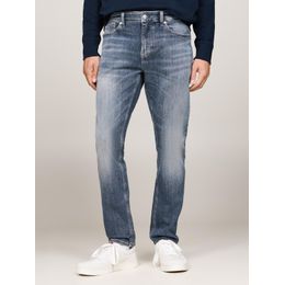 Tommy Jeans Herren Slim-fit-Jeans "Austin Slim Tapered", 30, Länge 34, blau, Denim/Jeans, Obermaterial: 92% Baumwolle, 6% Polyester, 2% Elasthan,