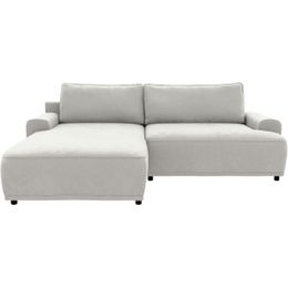 Ecksofa Trendmanufaktur, B:250cm H:82cm T:167cm, wei&szlig;, 100% Polyester, Wohnzimmer, Sofas, "Fordon, Schlafsofa mit Bettkasten, Couch in L-Form, Breite