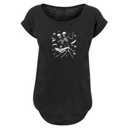 F4NT4STIC Damen T-Shirt "Skelettpaar tanzt mit Band", schwarz, Gr. XS, Obermaterial: 100% Baumwolle, Shirts, Premium Qualit&auml;t