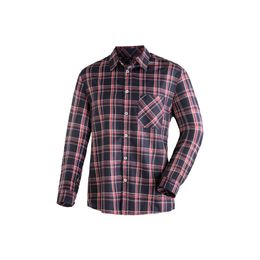 Maier Sports Herren Funktionshemd "Claas"brombeer, Gr. 52, 85% Polyester, 15% Viscose, Hemden, Herren Hemd, langarm Karohemd für Outdoor und Freizeit