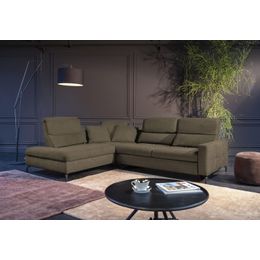 Ecksofa Alina, B:260cm H:127cm T:228cm, grau, Struktur fein TCM (100% Polyester), Wohnzimmer, Sofas, "Louis", Breite 260 cm, R&uuml;ckenlehnenverstellung,