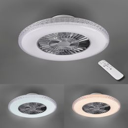 LED Deckenleuchte "Harstad Deckenventilator", 1, Ø 60cm H: 19cm, 1 Stk., grau, REALITY LEUCHTEN, Wohnzimmer, Leuchten, Deckenlampe, Ventilator,
