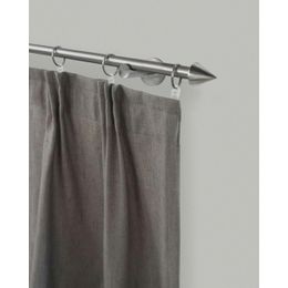 Gardinenstange Garesa, L:290cm &Oslash;:16mm, silber, Metall, Gardinenstangen, "DIAMANT", Vorhanggarnitur, verl&auml;ngerbar, Kegel, edelstahl optik, mit Ringe