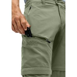 Maier Sports Herren Outdoorhose "Tajo Zip Loop", gr&uuml;n, Gr. 48, 100% Polyester, Hosen, Herren Wanderhose, Zip-Off Funktionshose, 4 Taschen, Regular Fit