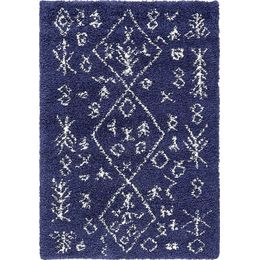 Hochflor-Teppich, B:122cm H:51mm L:183cm, blau, MyFlair M&Ouml;BEL & ACCESSOIRES, Polypropylen (PP), Teppiche, "Temara Shag, LAGERR&Auml;UMUNG", gewebt, Scandi
