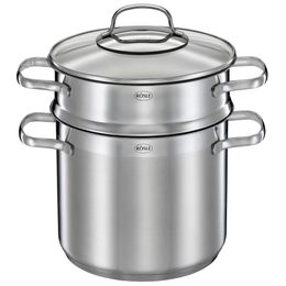 Rösle RÖSLE Spaghettitopf "ELEGANCE", 5 l + Ø 20cm + Höhe 24cm, silber, Töpfe, mit Pastaeinsatz und Innenskalierung, 5 Liter, Induktion