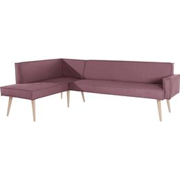 Eckbank, B:158cm H:84cm T:239cm, lila, exxpo - SOFA FASHION, 100% Polyester, Esszimmer, Sitzb&auml;nke, "Lungo, moderne Kedernaht, bequem und elegant,