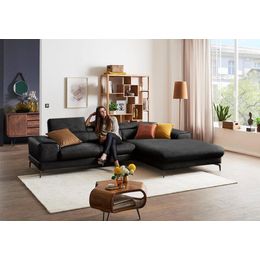 Ecksofa W.Schillig, B:303cm H:70cm T:193cm, grau, Stoff S37 (100% Polyester): Luxus-Microfaser in Lederoptik, Wohnzimmer, Sofas, "Piedroo, Designsofa