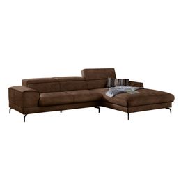 Ecksofa W.Schillig, B:303cm H:70cm T:193cm, braun, Stoff S37 (100% Polyester): Luxus-Microfaser in Lederoptik, Wohnzimmer, Sofas, "piedroo,