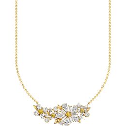 Thomas Sabo Damen Kette mit Anhänger "Lovely Daisy Collier mit Blumenbouquet", 45, Silber 925 (Sterlingsilber), gold, Silber 925 (Sterlingsilber),