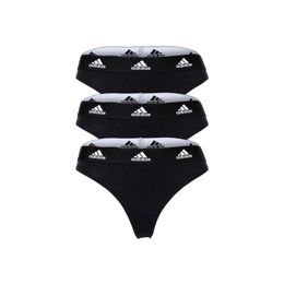 Damen String "String 3er Pack", adidas originals, Gr. XL, schwarz, Obermaterial: 95% Baumwolle CO. 5% Elasthan EL., Unterhosen