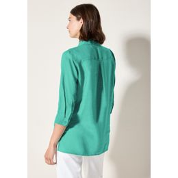 Cecil Damen Klassische Bluse, gr&uuml;n, Gr. M, unifarben, Web, 100% Leinen, Blusen, mit 3/4 &Auml;rmeln
