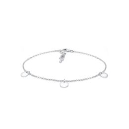 Elli Damen Fu&szlig;kette "Basic Kreis Geo Trend Minimal 925 Sterling Silber", 22cm, Silber 925 (Sterlingsilber)silber, Silber 925 (Sterlingsilber),