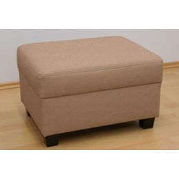 Hocker DOMO collection, B:70cm H:42cm T:55cm, braun, Mosel Struktur (100% Polyester);Kunstleder SOFTLUX;Microfaser-PRIMABELLE (100%