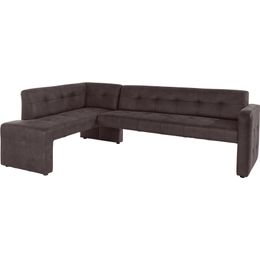 Eckbank, B:197cm H:82cm T:265cm, braun, exxpo - SOFA FASHION, Microfaser (Zusammensetzung: 100% Polyester);Lederfaserstoff (Grundgewebe 41%