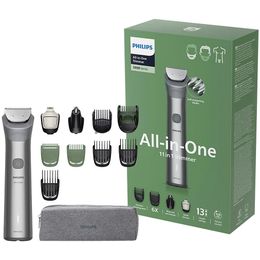 Philips Multifunktionstrimmer "Series 5000 MG5941/15", silber, B:13cm H:23cm T:7,1cm, Haarschneider, 11-in-1-Trimmer für Gesicht, Körper und Kopfhaare
