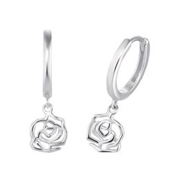 Amor Damen Paar Creolen "Rose", Silber 925 (Sterlingsilber), silber, Silber 925 (Sterlingsilber), Ohrringe