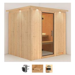 Karibu Sauna "Dima", Saunaofen, integrierte Steuerung, 3,6 kW, beige, Saunen, Ofen 3,6 kW intgr. Strg
