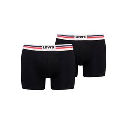 Levi's LEVI'S Herren Boxershorts "LEVIS MEN PL SPW LOGO BOXER BRIEF ORG 2P", Gr. S, schwarz, Obermaterial: 95% Baumwolle, 5% Elasthan, bedruckt, unifarben