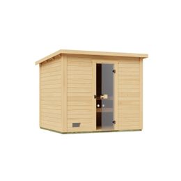 Weka Saunahaus "Kaapi 4", Bio-Kombiofen, externe Steuerung, 9 kWnaturbelassen, Garten, Saunen, Blockbohlen aus Fichtenholz