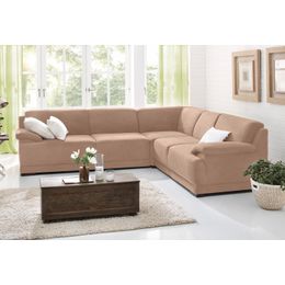 Ecksofa Home Affaire, B:259cm H:80cm T:289cm, braun, Chenille (100% Polyester);Microfaser-PRIMABELLE (100% Polyester);dicke Luxus-Microfaser in