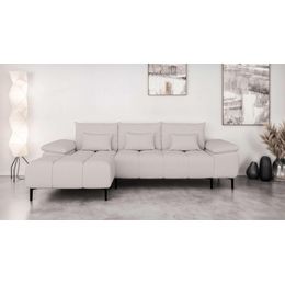 Ecksofa Home Affaire, B:277cm H:91cm T:141cm, beige, 100% Polyester, Wohnzimmer, Sofas, "DROMARA Schlafsofa mit Bettkasten, Maße: B/T/H 277/141/91