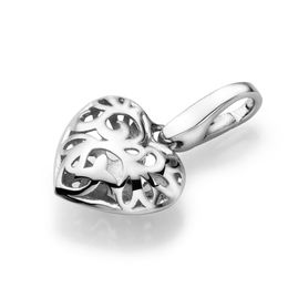 Damen Charm Herz "Herz durchbrochen mit Ornamenten, Silber 925", silber, Giorgio Martello MILANO, Silber 925 (Sterlingsilber), Charms