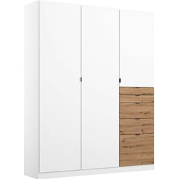 Schrank-Set Rauch, B:253cm H:197cm T:104cm, weiß, Holzwerkstoff, Kastenmöbel-Sets, "Kleiderschrank Schrank Garderobe Wäscheschrank Ankleide ONTARIO"