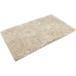 Badematte HOMIE LIVING, H:30mm, beige, Polyester, Badematten, "Porto Azzurro", Badteppich, uni, rechteckig & rund, waschbar, Badezimmerteppich