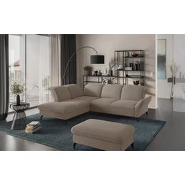 Sit & More Ecksofa SIT & MORE, B:288cm H:88cm T:242cm, grau, 100% Polyester, Wohnzimmer, Sofas, "Leandro L-Form", Wahlweise mit Bett-, Kopfteil - und