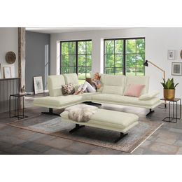 Ecksofa W.Schillig, B:284cm H:94cm T:224cm, beige, Stoff S37 (100% Polyester): Luxus-Microfaser in Lederoptik, Wohnzimmer, Sofas, "broadway,