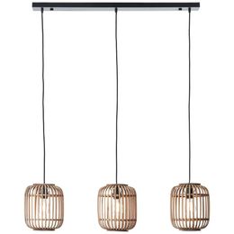 Brilliant Pendelleuchte "Woodrow", 3, H: 125cm, 1 Stk., braun, Esszimmer, Leuchten, Bambus Lampe, Nature-Style, 130 x 105 cm, E27