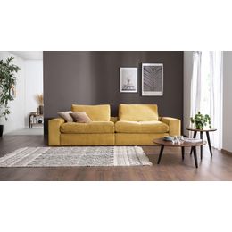 Big-Sofa Alina, B:256cm T:123cm, gelb, Cord GCT (92% Polyester, 8% Nylon), Sofas, "Sandy", 256 cm breit und 123 cm tief, in modernem Cordstoff