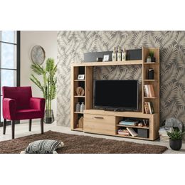 Wohnwand Inosign, schwarz, Wohnzimmer, Kastenmöbel-Sets, "Rubi"