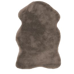 Fellteppich Padiro, B:60cm H:23mm L:90cm, grau, Mikropolyester, Teppiche, "Rabbit Light Sheepskin 825", weiches Fellteppich-Imitat, Schlafzimmer,