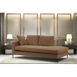 Recamiere Home Affaire, B:195cm H:80cm T:97cm, orange, Samtoptik (100% Polyester);Struktur (100% Polyester), Sofas, "Cozy Chaiselongue, Ma&szlig;e B/T/H: