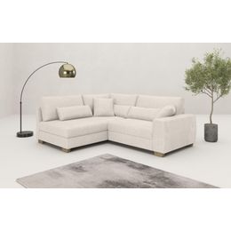 Ecksofa MR. COUCH, B:227cm H:68cm T:190cm, beige, Novaclean Avanti (100% Polyester), Wohnzimmer, Sofas, "Hilla L-Form", Mit Federkern, wahlweise mit