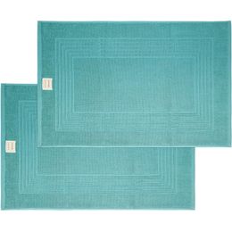 Hotelmatte Dyckhoff, H:3mm, blau, Baumwolle, Badematten, "Nature", 2 teilig
