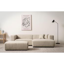 Polsterecke Home Affaire, B:267cm H:66cm T:163cm, braun, Sofas, "BAKELS, Ecksofa-Set mit Hocker, L-Form mit Schlaffunktion", Ecksofa-Set (incl.