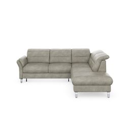 Sit & More Ecksofa SIT & MORE, B:247cm H:85cm T:222cm, grau, Wohnzimmer, Sofas, "Grenoble L-Form mit Federkern", wahlweise mit Bettfunktion, Bettkasten, Arm-