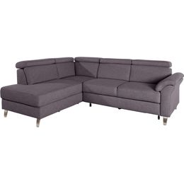 Sit & More Ecksofa SIT & MORE, B:245cm H:84cm T:194cm, grau, Wohnzimmer, Sofas, "Arngast L-Form", inklusive Kopfteilverstellung und Federkern