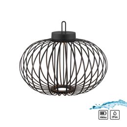 JUST LIGHT Pendelleuchte "AKUBA", 1, Ø 46cm, 1 Stk., schwarz, Esszimmer, Leuchten, Akkuleuchte