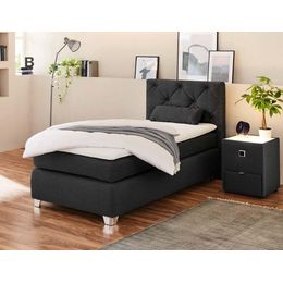Jockenh&ouml;fer Boxspringbett, B:97cm L:214cm, schwarz, JOCKENH&Ouml;FER GRUPPE, Bezug Bett: Strukturstoff (57, 7% Polypropylen, 42, 3% Polyester);Kissen: 57, 7%