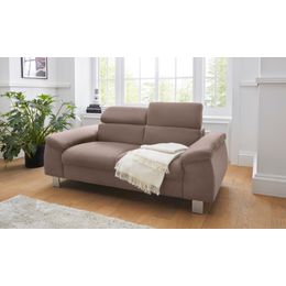 2-Sitzer COTTA, B:177cm T:104cm, braun, Microfaser PRIMABELLE (100% Polyester);Kunstleder SOFTLUX;Feinstruktur (100% Polyester);Kunstleder