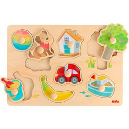 Haba Kinder Steckpuzzle "Erste Wörter", bunt, Holz, B:21cm H:2,2cm T:30cm, Puzzles