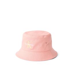 Damen Fischerhut "MONOLOGO EMBROIDERY BUCKET HAT", orange, Calvin Klein Jeans, unifarben, Web, Baumwolle, H&uuml;te