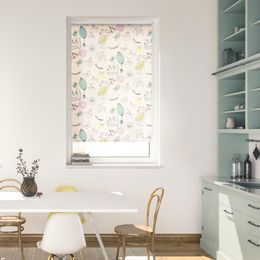 Seitenzugrollo, B:100cm H:150cm, bunt, LICHTBLICK ORIGINAL, Polyester, Rollos, "Rollo Klemmfix, ohne Bohren, blickdicht, My Bohemian Garden - Bunt"