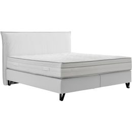 Boxspringbett Alina, B:200cm L:212cm, wei&szlig;, Lederoptik TTN (84% Polyester, 16% Leder), Jugendzimmer, Komplettbetten, "Manrid in der Breite