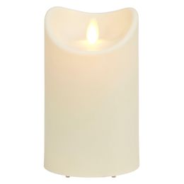 IC HOME LED Dekolicht "LED-Kerze für aussen, Weihnachtsdeko", Ø 8,9cm H: 15,3cm, 1 Stk., beige, Leuchten, mit beweglicher Flamme, Ø ca. 8,9 cm,